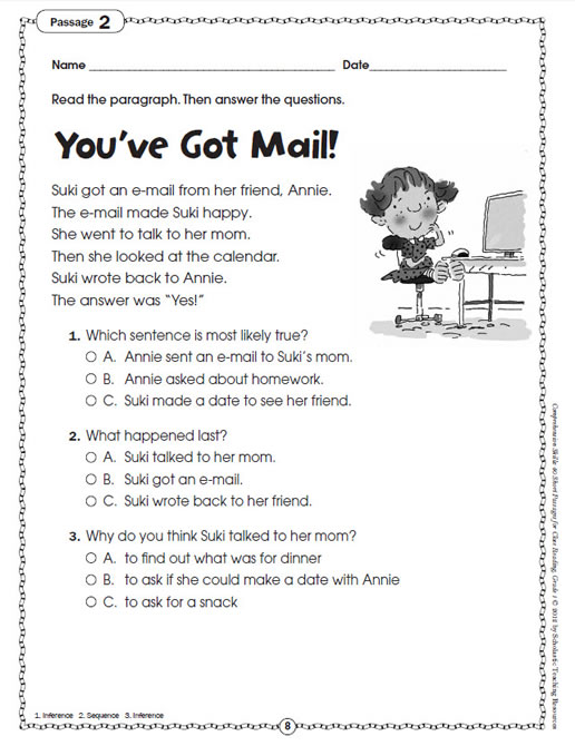 Printables Short Comprehension Passages For Grade 4 Tempojs Thousands